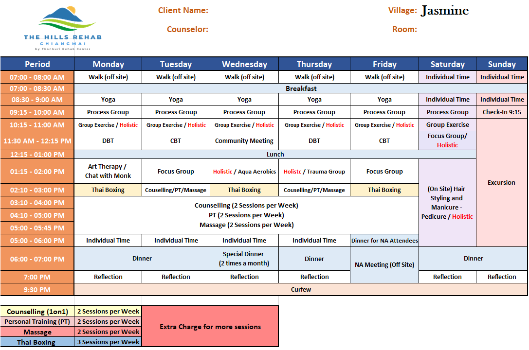 Programme Overview - The Hills Rehab Thailand